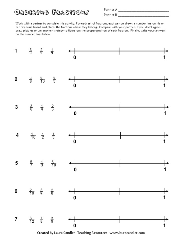 Ordering Fractions Activity Guide | PDF