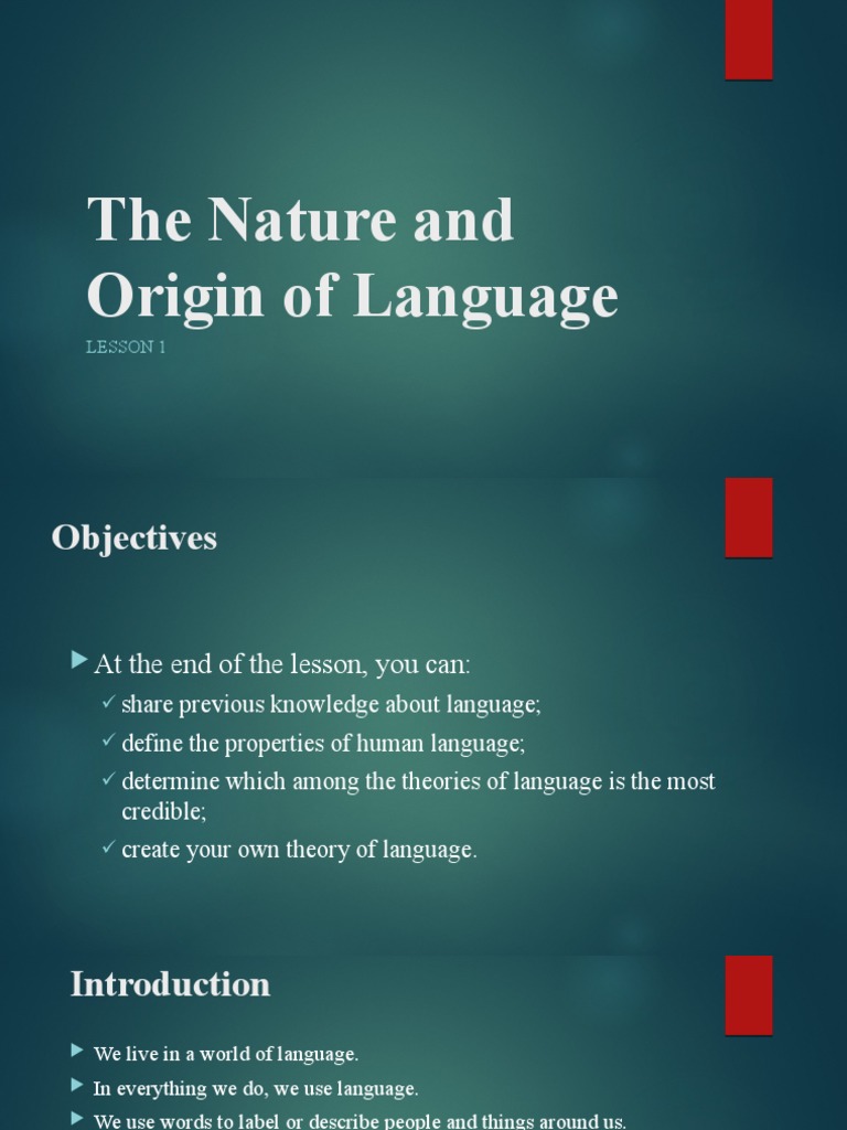 The Nature and Origin of Language | PDF | Origin Of Language | Human ...