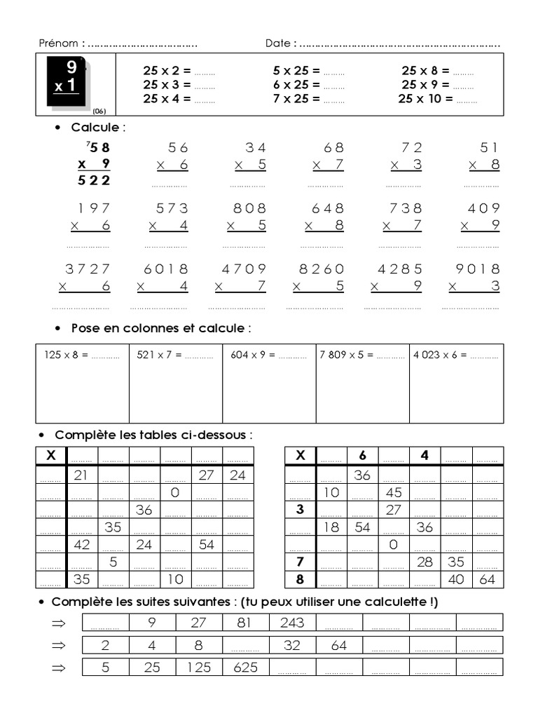 01 - Exercices Maths CE2 Mardi PDF | PDF