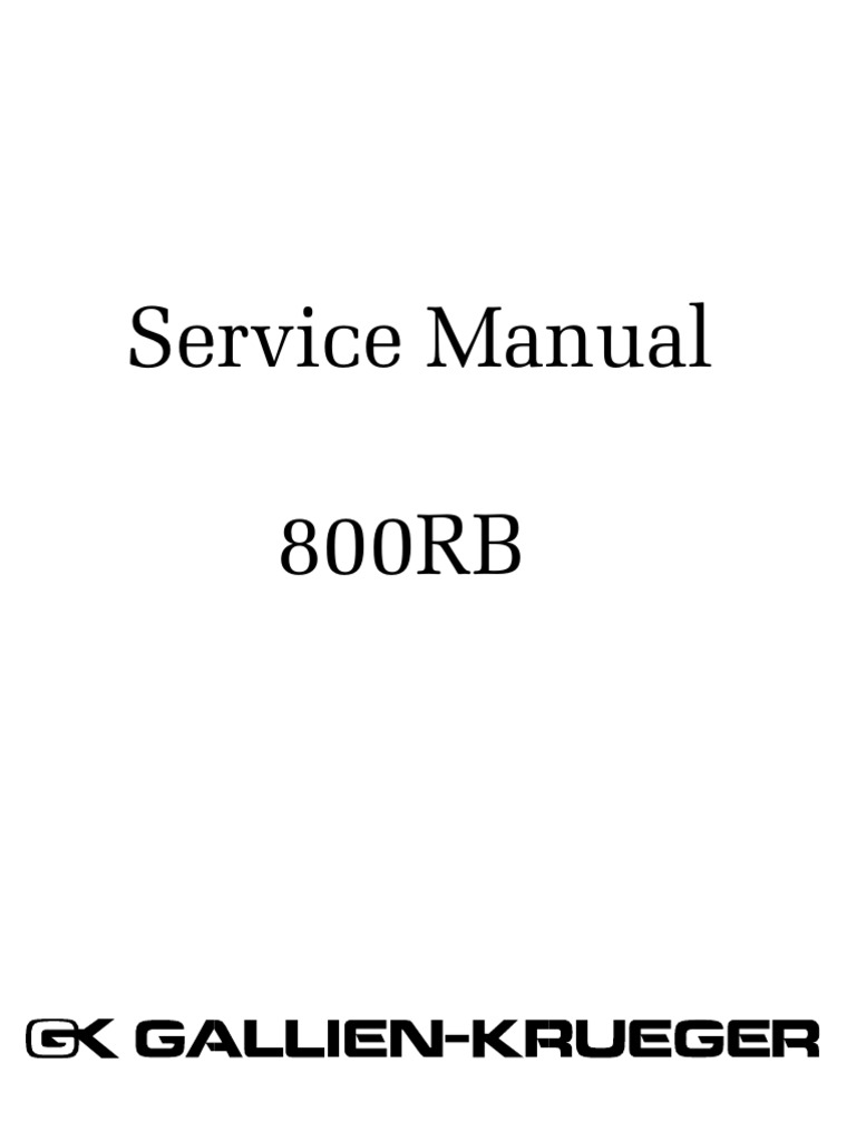 Service Manual 800RB | PDF | Amplifier | Loudspeaker