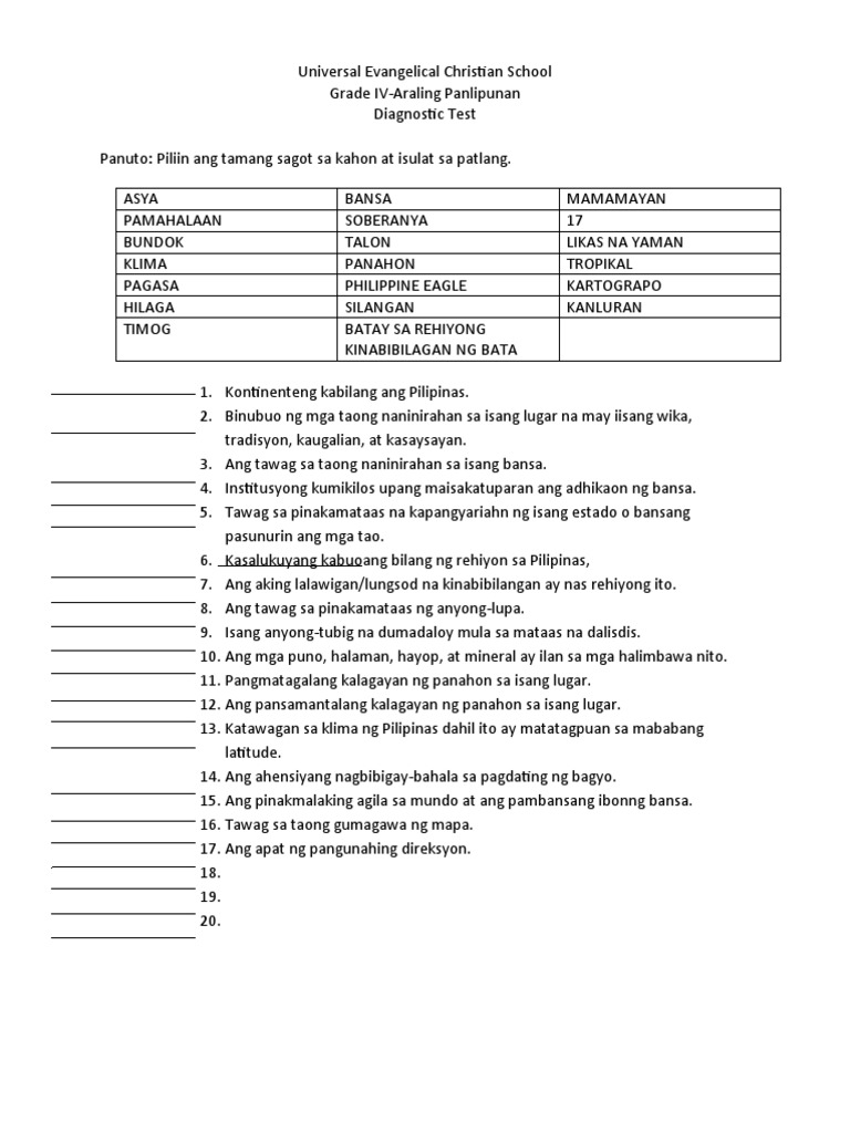 AP-Diagnostic Test | PDF