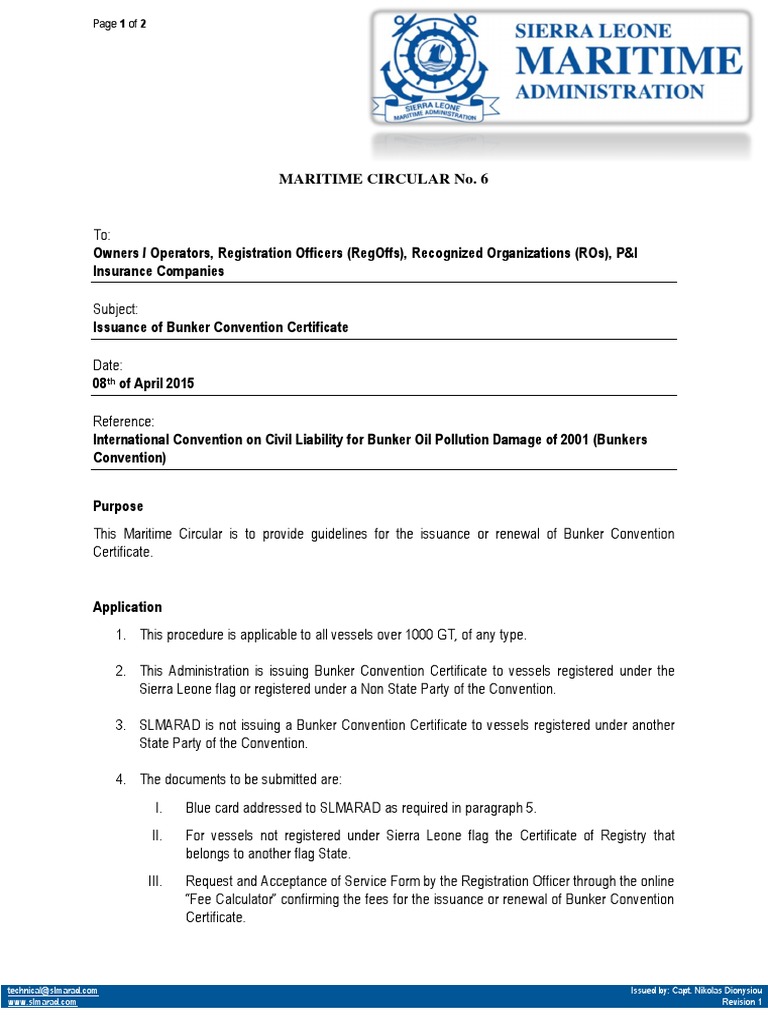 Issued By: Capt. Nikolas Dionysiou Revision 1 | PDF | Government ...