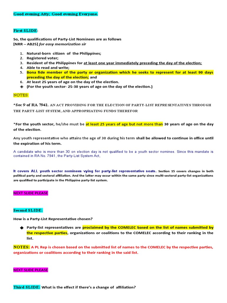 Party-List System Report | PDF | Freedom Of Information Laws By Country ...