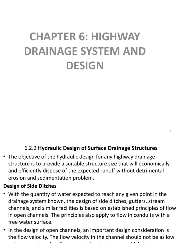 Chapter 6: Highway Drainage System and Design | PDF | Drainage | Civil ...