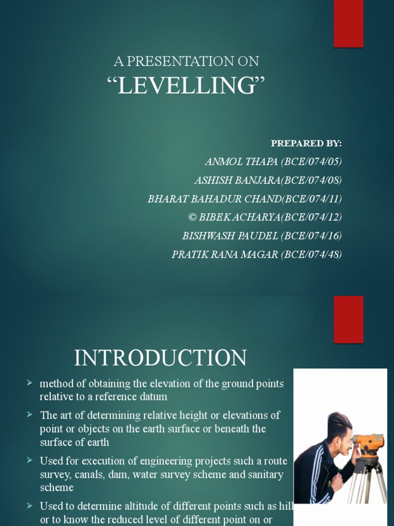 A Presentation On Levelling | PDF | Space | Geography
