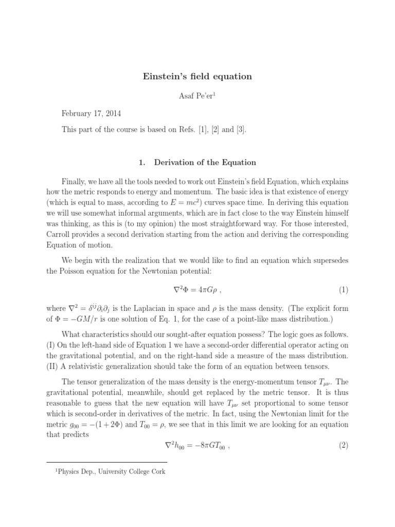 Einstein Pdf Pdf General Relativity Tensor