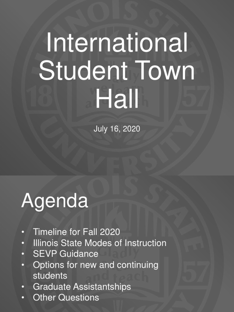 International Student Town Hall | PDF