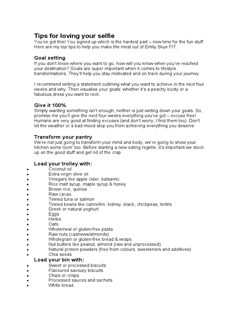 Tips For Loving Your Selfie | PDF