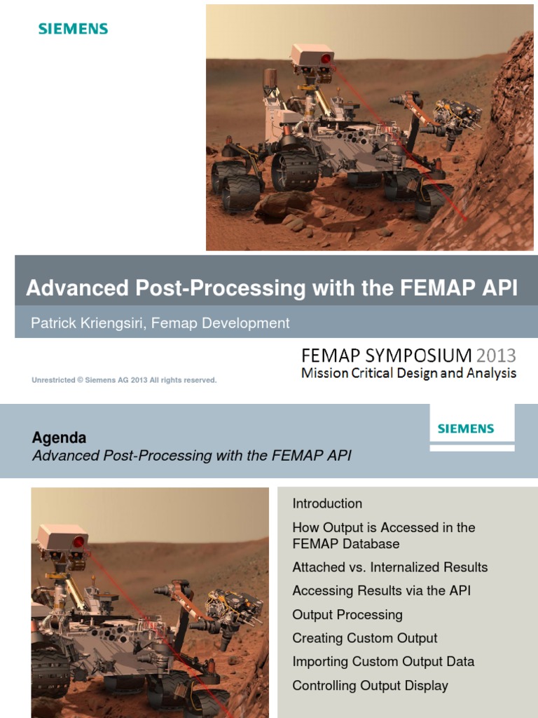 Advanced Post-Processing With The FEMAP API: Patrick Kriengsiri, Femap ...