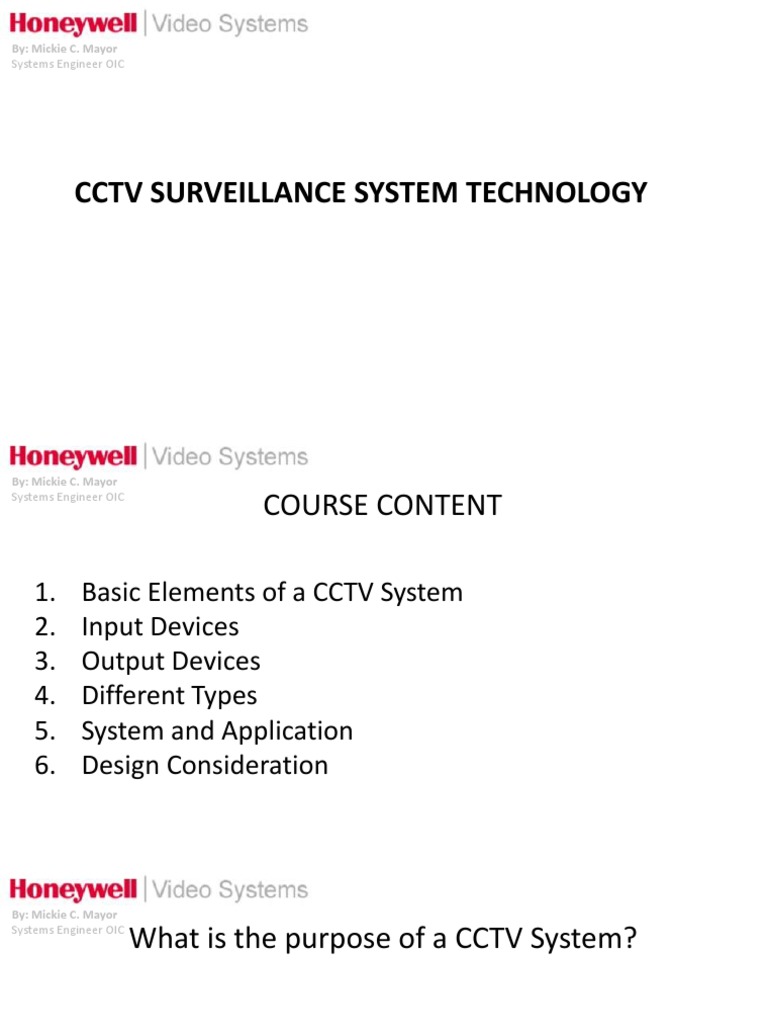 CCTV Surveillance System Technology: Systems Engineer OIC | PDF | Hard ...