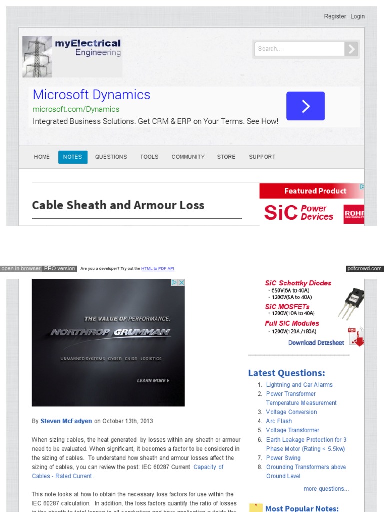 Cable Sheath and Armour Loss | PDF | Transformer | Electrical ...