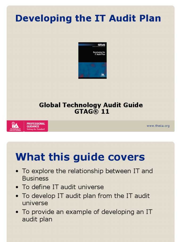 Developing The IT Audit Plan: Global Technology Audit Guide GTAG® 11 ...