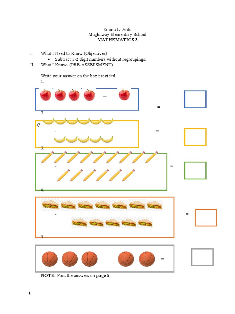 Mathematics 3: Emma L. Anto Maghaway Elementary School | PDF ...