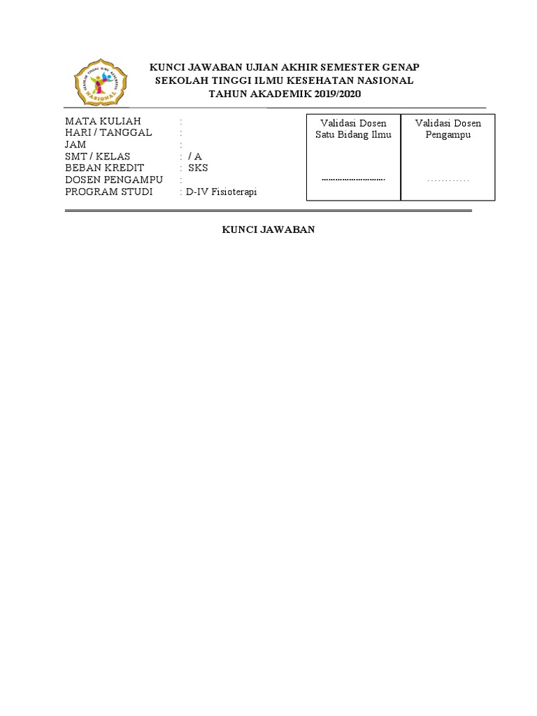 Format Kunci Jawaban | PDF