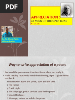 12th Standard English, Appreciation of All Poems | PDF | Poetry | Beauty