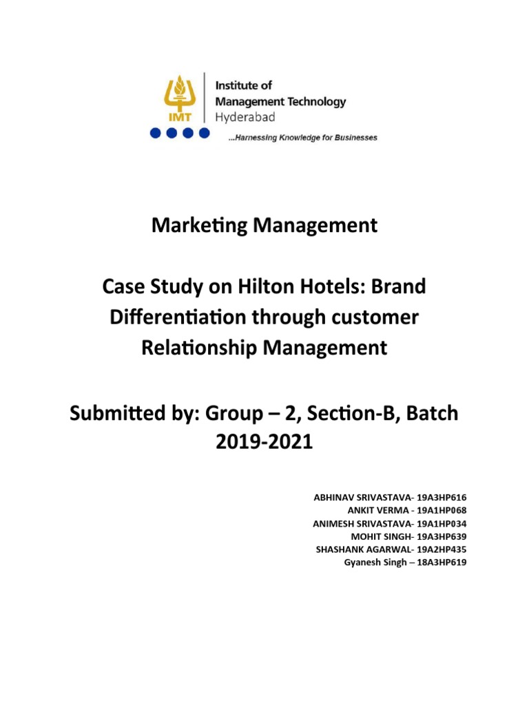 Hilton Case Study Group-2 | PDF | Hilton Worldwide | Customer ...