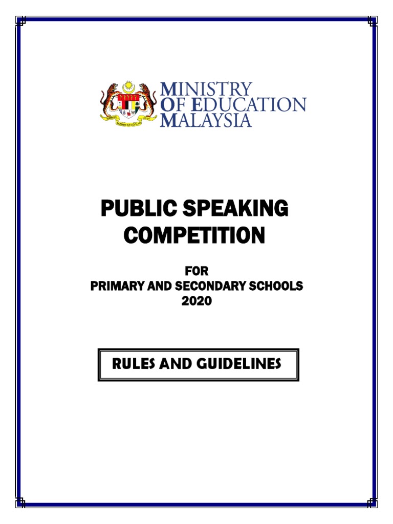 Public Speaking Competition: Rules and Guidelines | PDF | Public ...