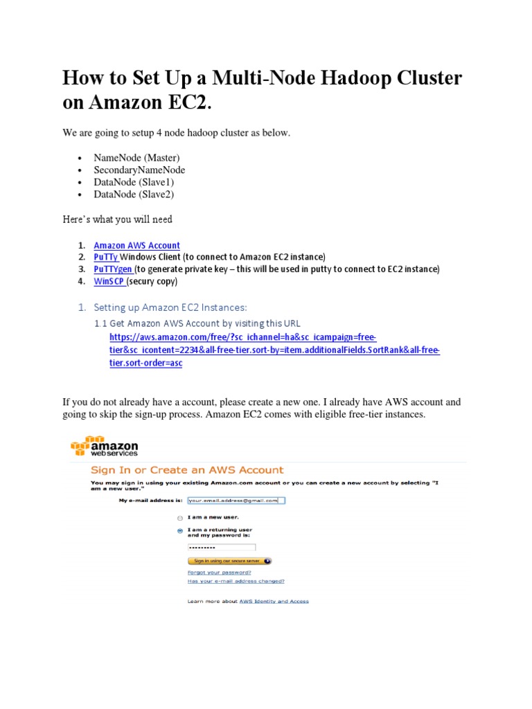 How To Set Up A Multi Node Hadoop Cluster On Amazon Ec2 Pdf Apache Hadoop Secure Shell 