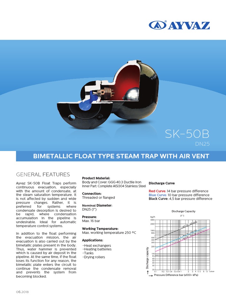 SK-50B Bimetallic Steam Trap DN25 | PDF | Mechanical Engineering ...