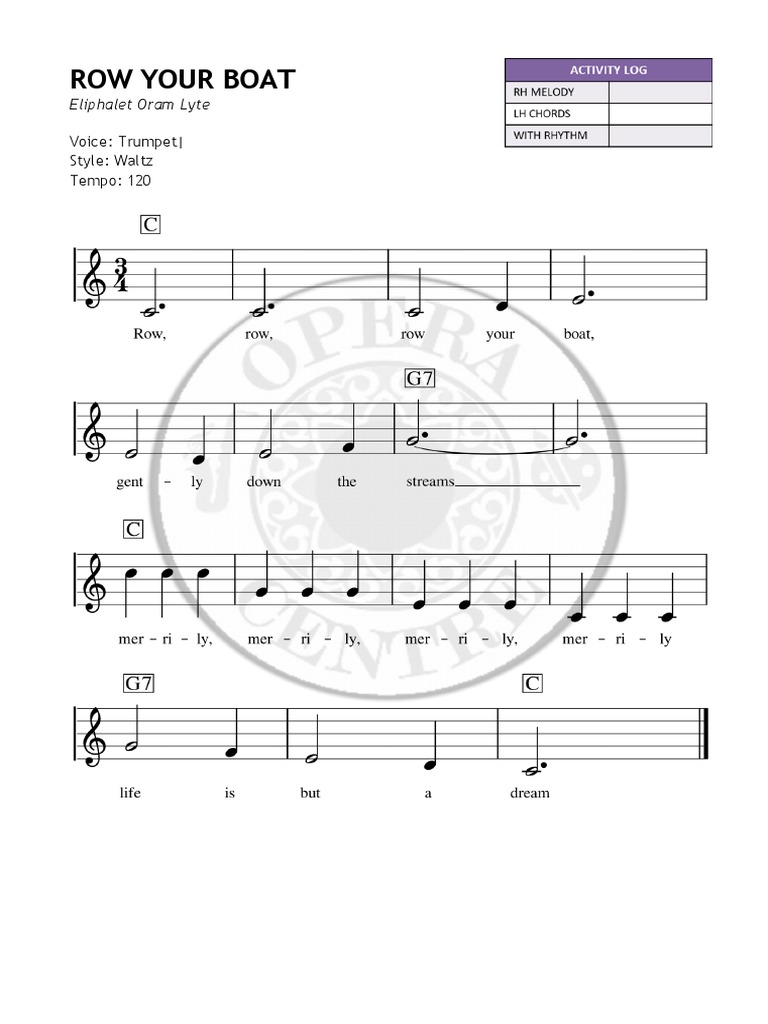 Row Your Boat: Voice: Trumpet - Style: Waltz Tempo: 120 | PDF