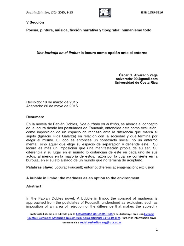 Una Burbuja en El Limbo Locura | PDF | Locura | Michel Foucault