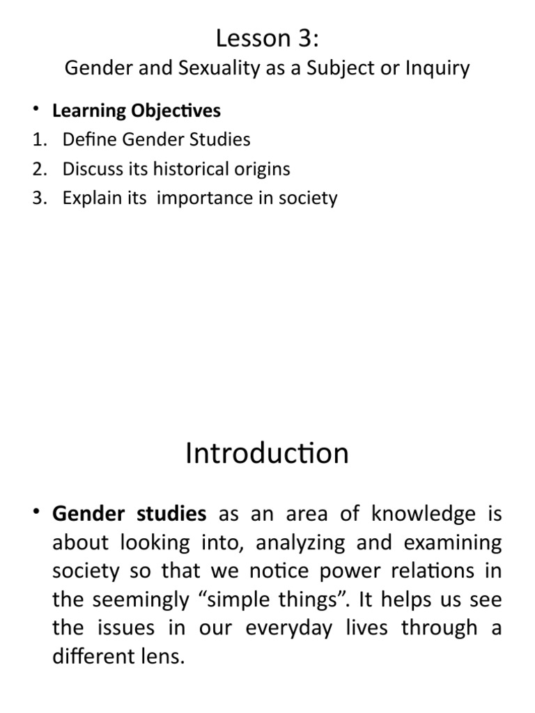 GenSoc - Lesson 3 | PDF | Gender | Gender Studies