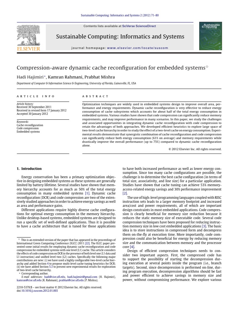 Compression Aware DCR | PDF | Cpu Cache | Data Compression