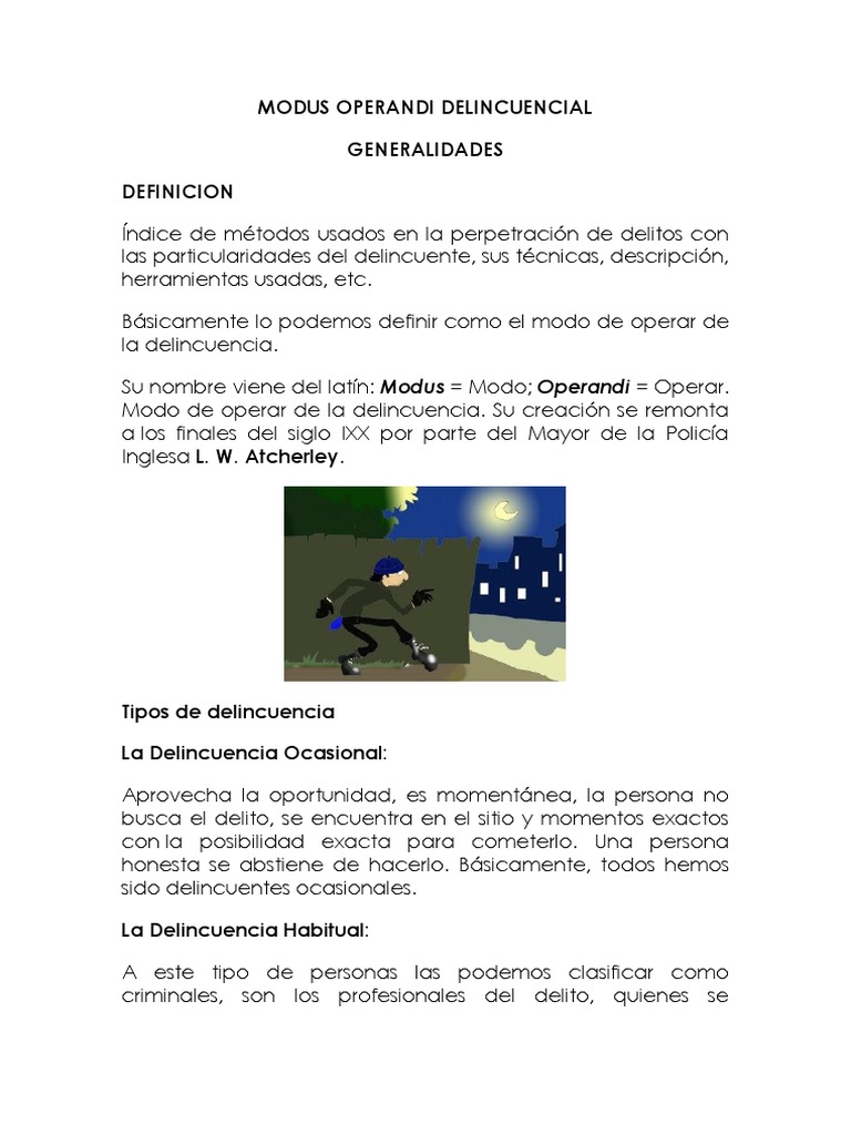 Modus Operandi Generalidades | PDF