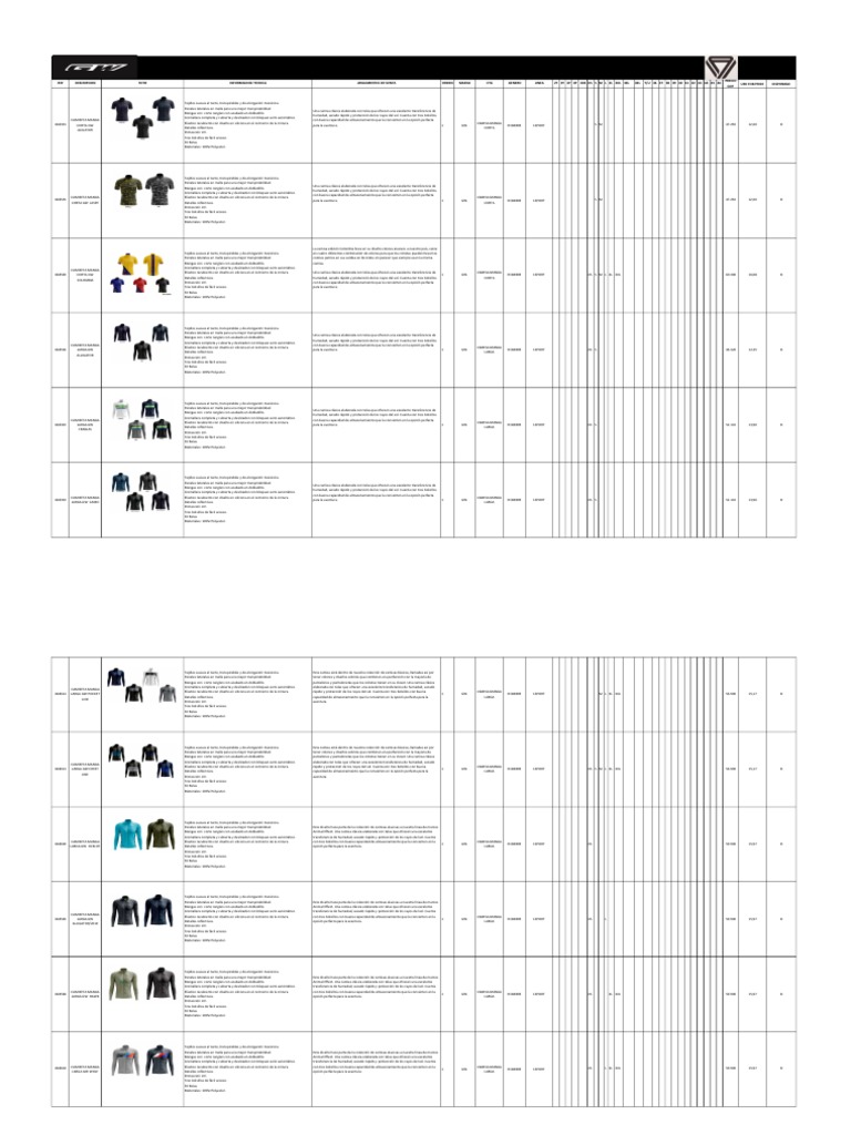 Inventario Gw-Pearl Izumi-Sport Fitness 14-07-2020 | PDF | Camisa ...