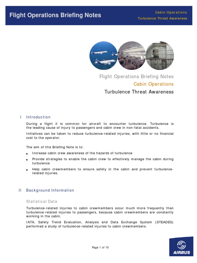Flight Operations Briefing Notes | Flight Attendant | Seat Belt