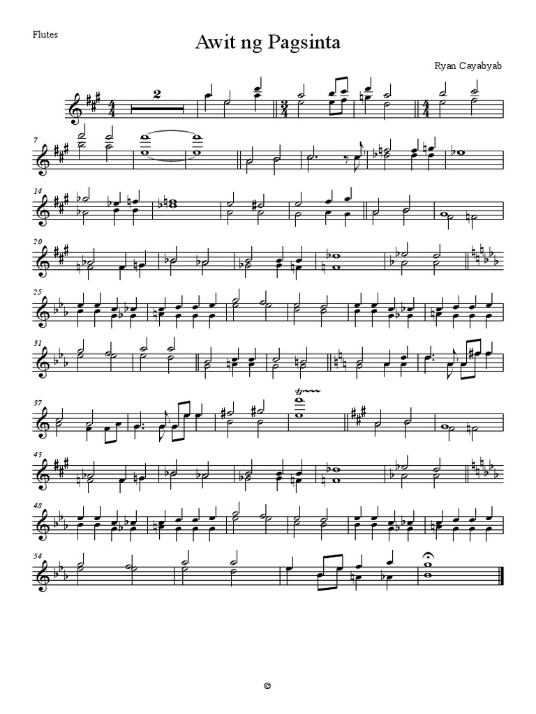 Awit NG Pagsinta - Flute | PDF