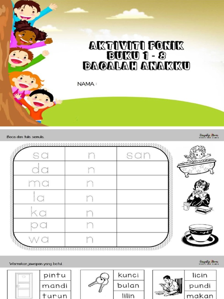 Aktiviti Fonik Buku 1-8 Bacalah Anakku | PDF