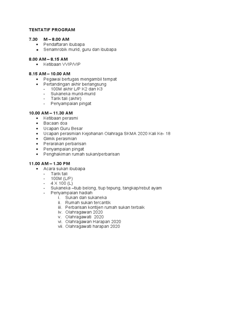 Tentatif Program | PDF
