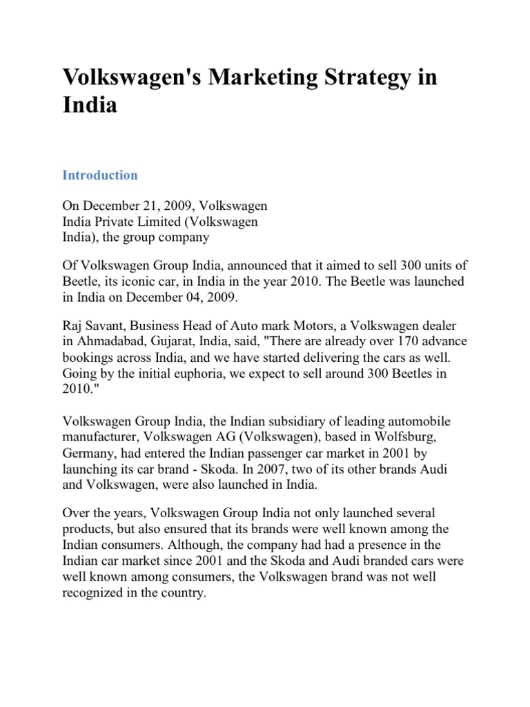Case Study Volkswagen | PDF | Volkswagen Group | Car