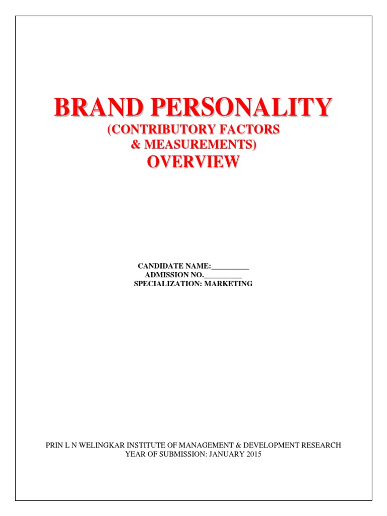 Analysis of Brand Personality Dimensions for TATA NANO Based on Aaker's ...