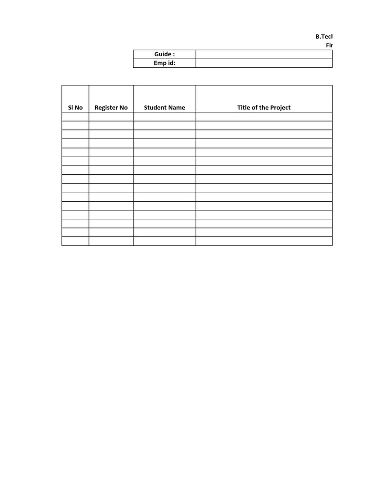 B.Tech Final Year Project Evaluation Form | PDF | Career & Growth ...