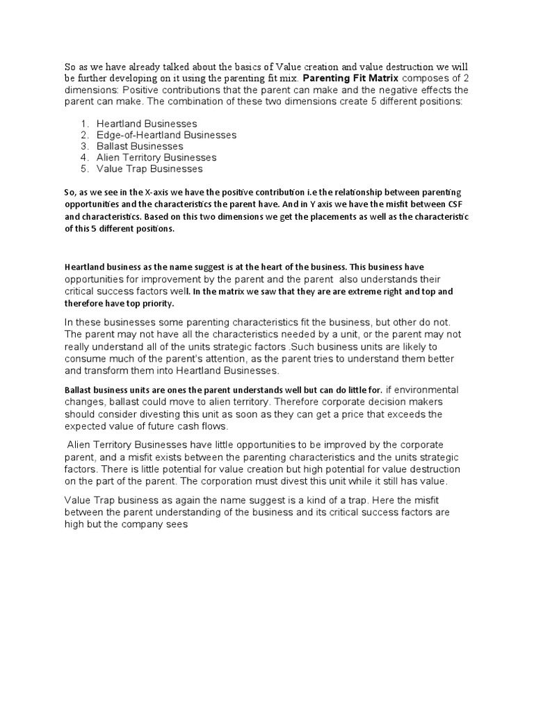 So As We Have Already Talked About The Basics of Value Creation and ...