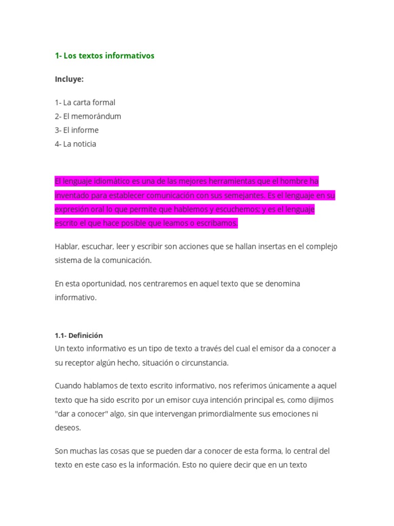 Tipos de párrafos y estructura de los textos informativos | PDF ...