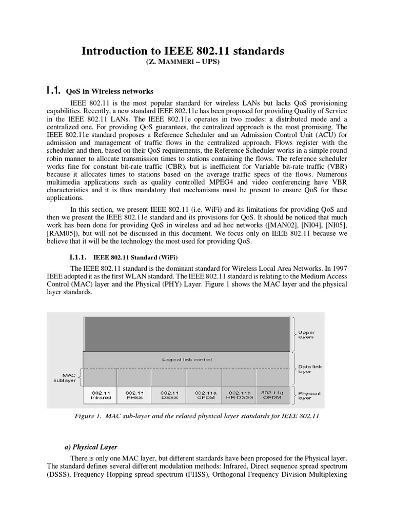Introduction To IEEE 802.11 Standards: (Z. M - Ups) | Download Free PDF ...