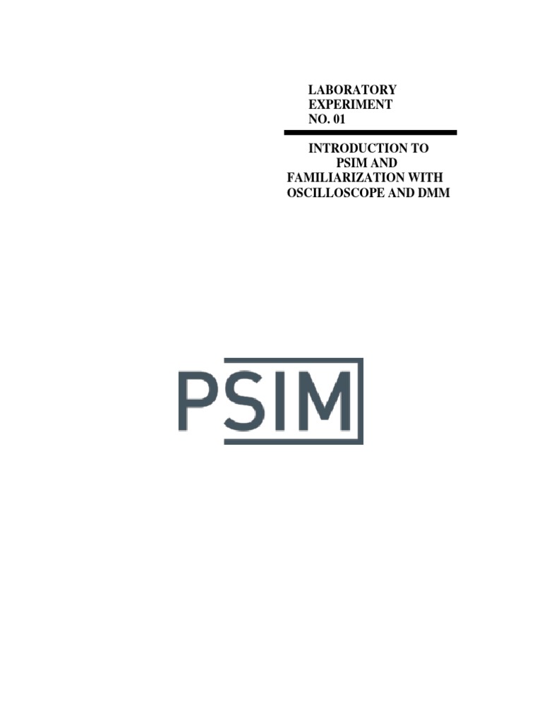 1-Lab#01 Introduction To PSIM | PDF | Simulation | Electronics