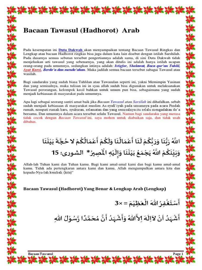 01 Bacaan Tawasul PDF | PDF