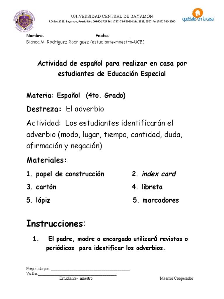 Adverbios (4to Grado) | PDF | Crecimiento personal y profesional