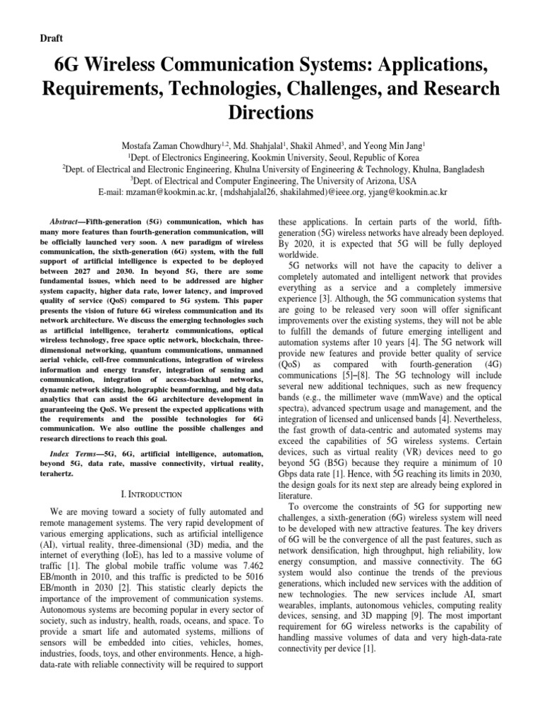 6G Wireless Communication Systems | PDF | Augmented Reality | Internet ...