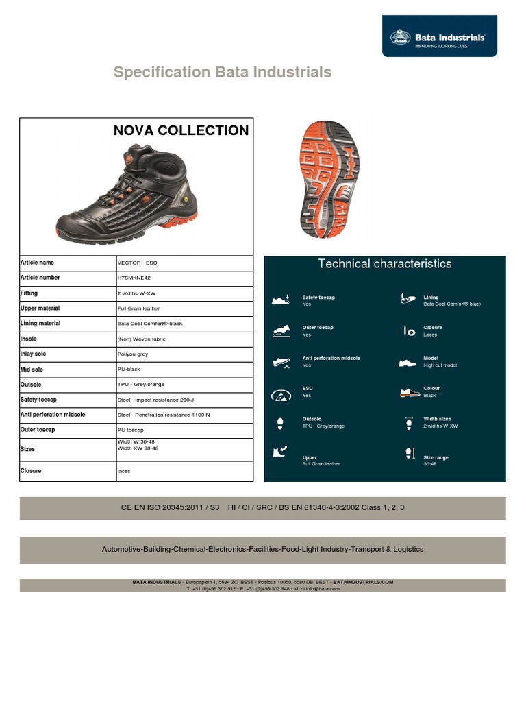 Technical-specifications-VECTOR-E. SD | PDF | Shoe | Consumer Goods