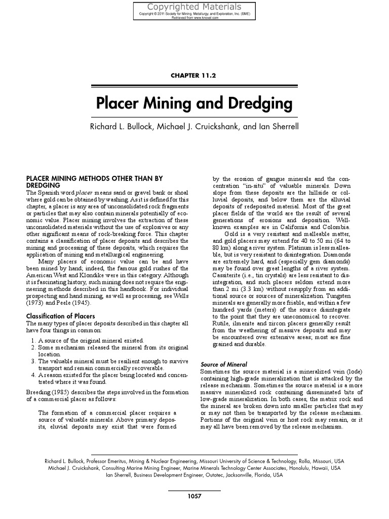 Mine Handbook-EduMine - Ir-1023-1057 PDF | PDF | Mining | Dredging