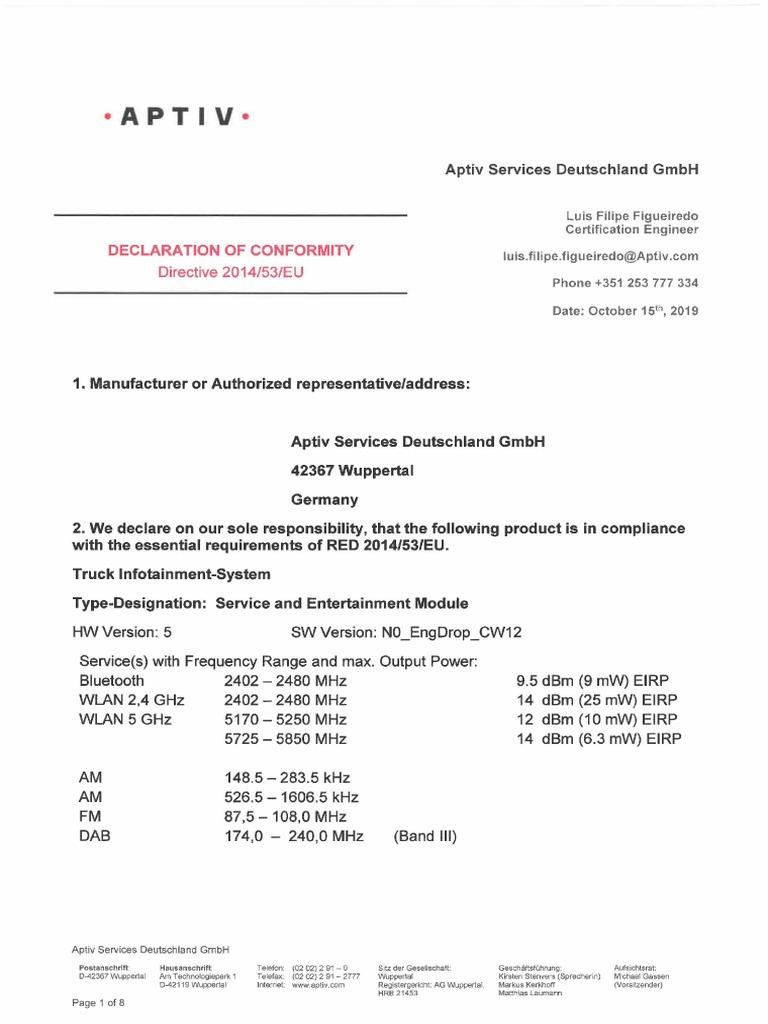 'Aptiv-: Aptiv Services Deutschland GMBH | PDF | Electronic Engineering ...