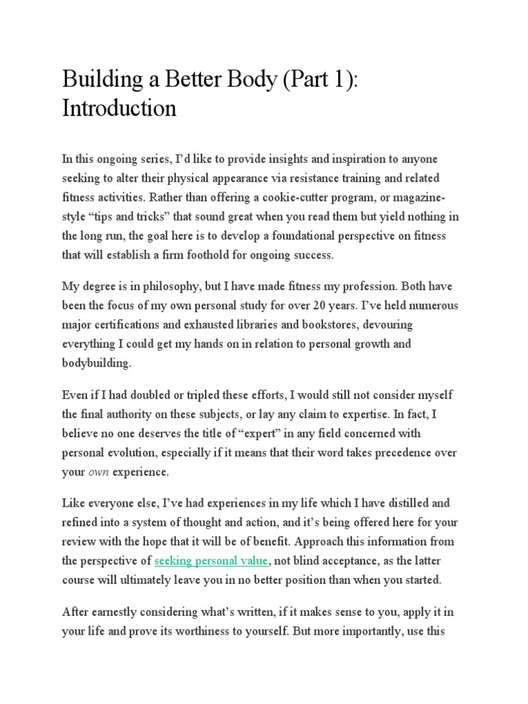 Building A Better Body 01 | PDF