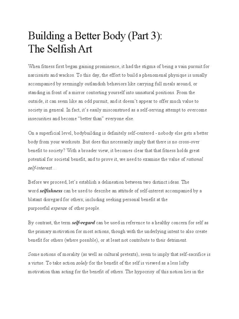 The Virtue of Rational Self-Interest: How Focusing on Self-Improvement ...