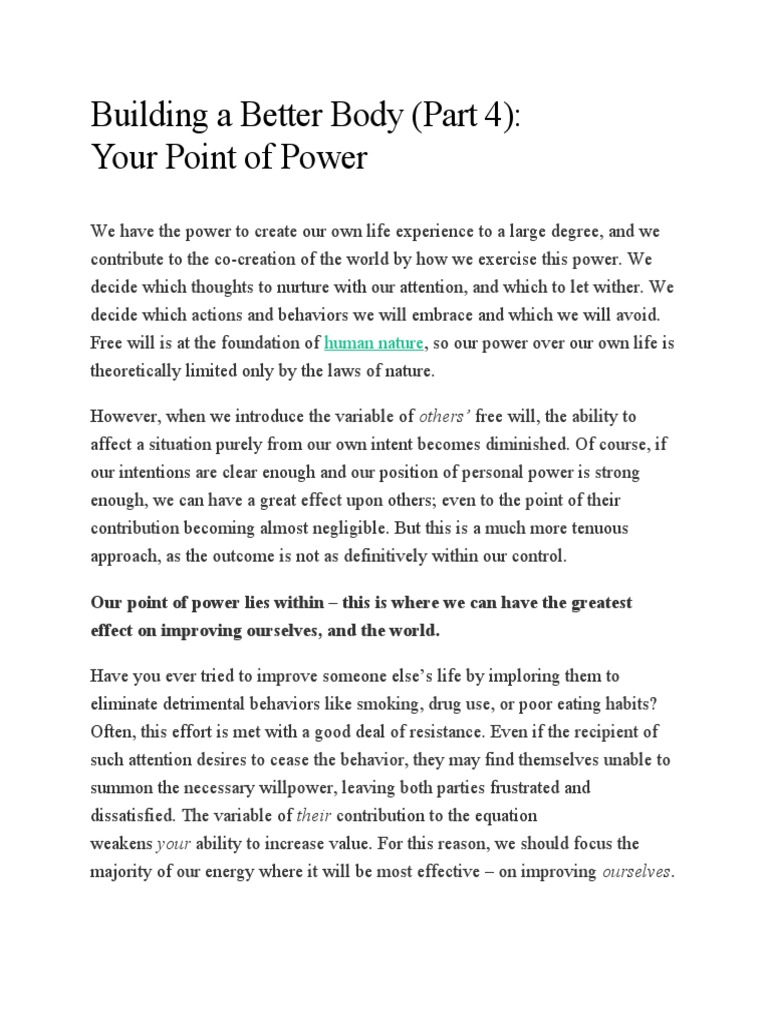 Building A Better Body 04 | PDF | Free Will | Self Control