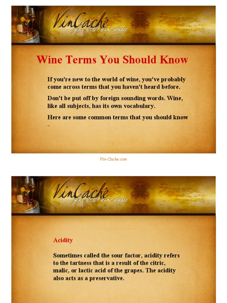 Wine Terms You Should Know | PDF